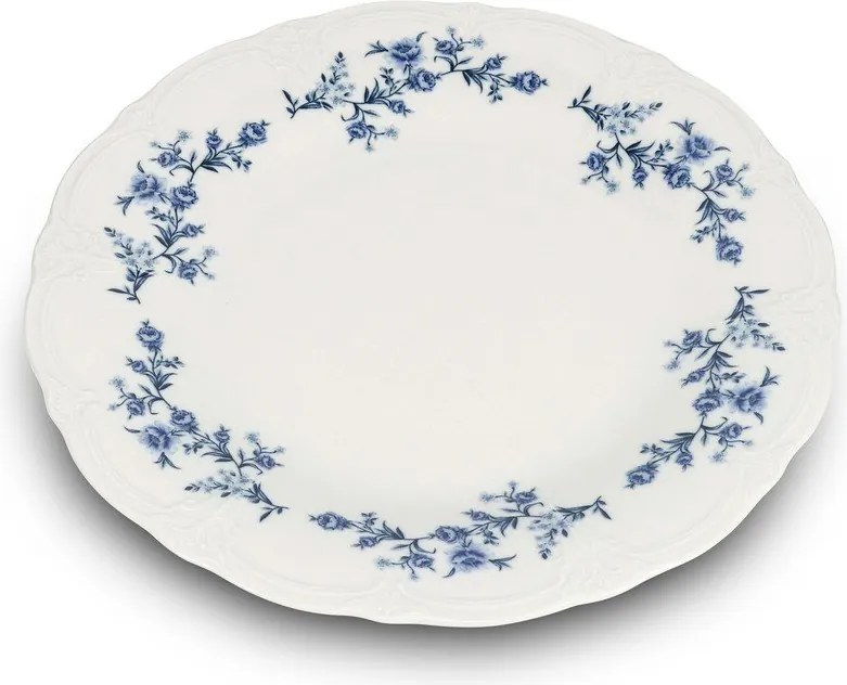 Bílý/modrý servírovací porcelánový talíř ø 32 cm Retro – BonBistro