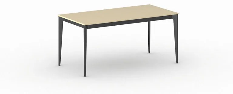 Kancelářský stůl PRIMO ACTION, černá podnož, 1600 x 800 mm, bříza