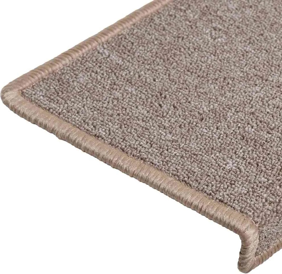 Schodové rohože 30 ks 65 x 21 x 4 cm světle hnědé s obdélníkovým okrajem 3365767