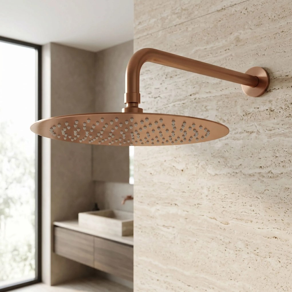 Rea Rea, kulatá dešťová sprchová hlavice, JS-P014BRG, 30cm, měděná matná, REA-P8605