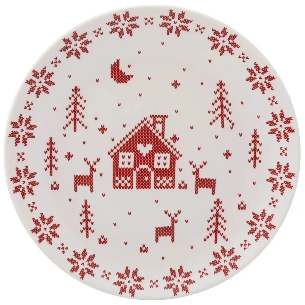 Altom Porcelánový dezertní talíř Grenlandia 20 cm, červená