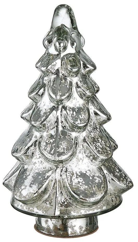 SILVER FOREST Dekorační stromek skleněný 19 cm
