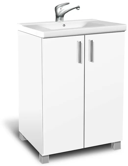 Nabytekmorava Koupelnová skříňka s umývadlem K22 barva skříňky: bílá 113, barva dvířek: bílá lamino