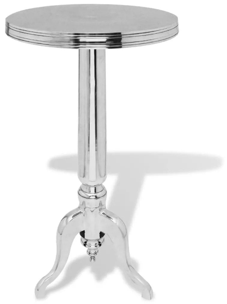 243513 vidaXL Odkládací stolek kulatý hliníkový stříbrný