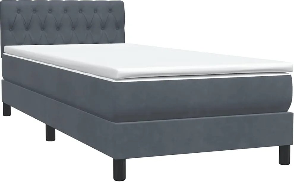 Box spring postel s matrací tmavě šedá 80x220 cm samet 3316522