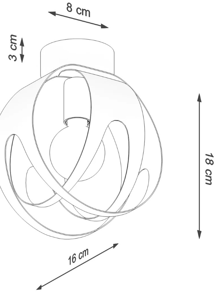 Stropní svítidlo Tulos, 1x bílé kovové stínítko