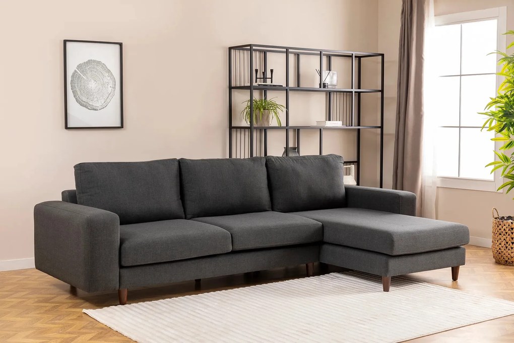 Hanah Home Rohová pohovka BERLIN antracitová pravá