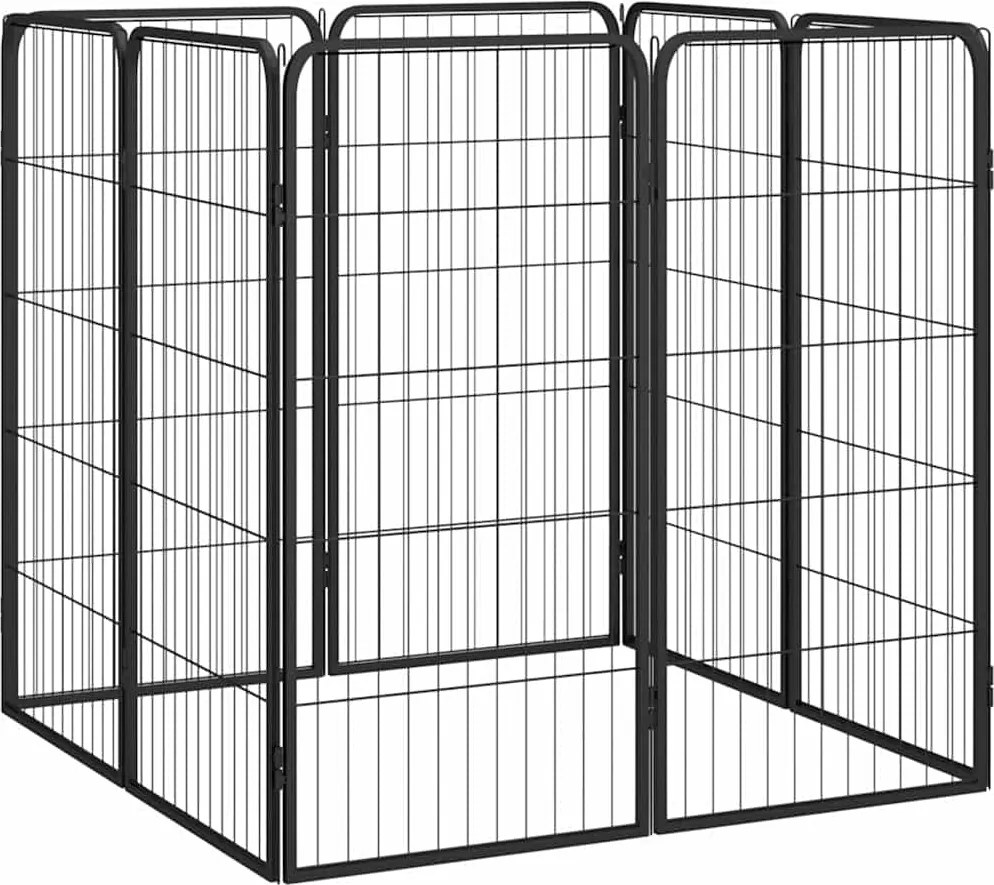 8panelová ohrádka pro psy černá 50 x 100 cm práškovaná ocel 3115958