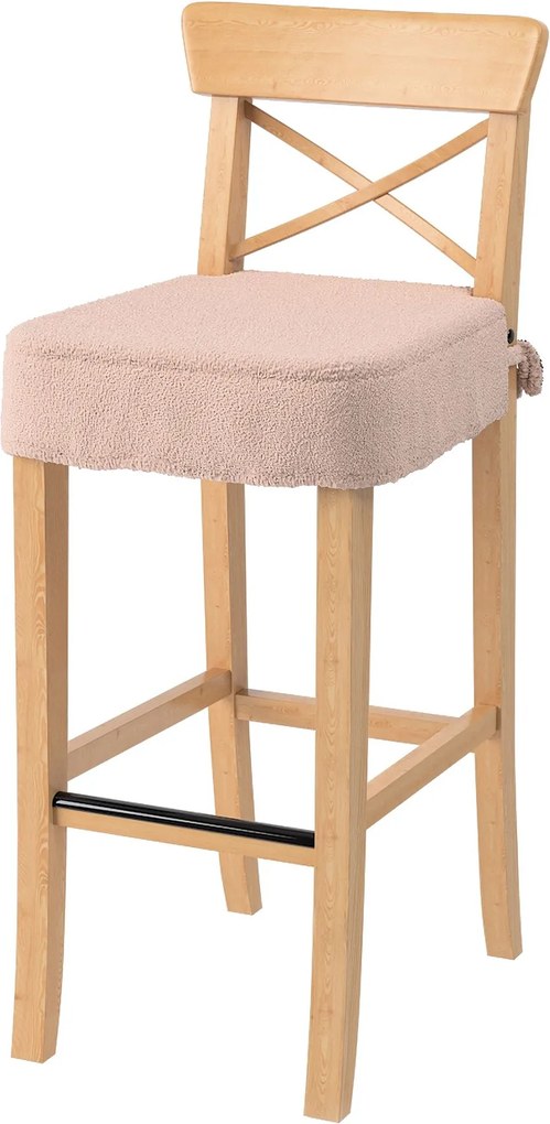 Sedák na židli IKEA Ingolf - barová barva růžová látka pletený vzor