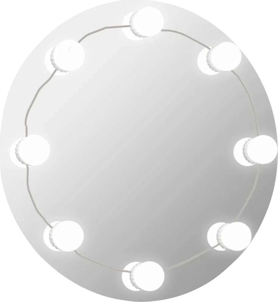 vidaXL Nástěnné zrcadlo bez rámu s LED osvětlením kulaté sklo [3078646]