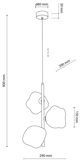 Lustr na lanku LAVA 3xG9/8W/230V bronzová/kouřová béžová