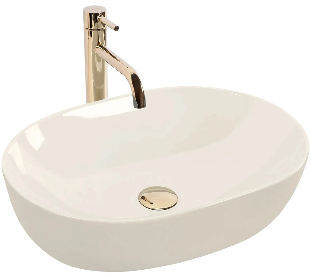 Rea Lisa, umyvadlo na desku 490x350x140 mm, ecru lesklá, REA-U4591