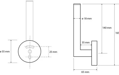Sapho - Držák toaletního papíru X-ROUND 16,5 cm černá