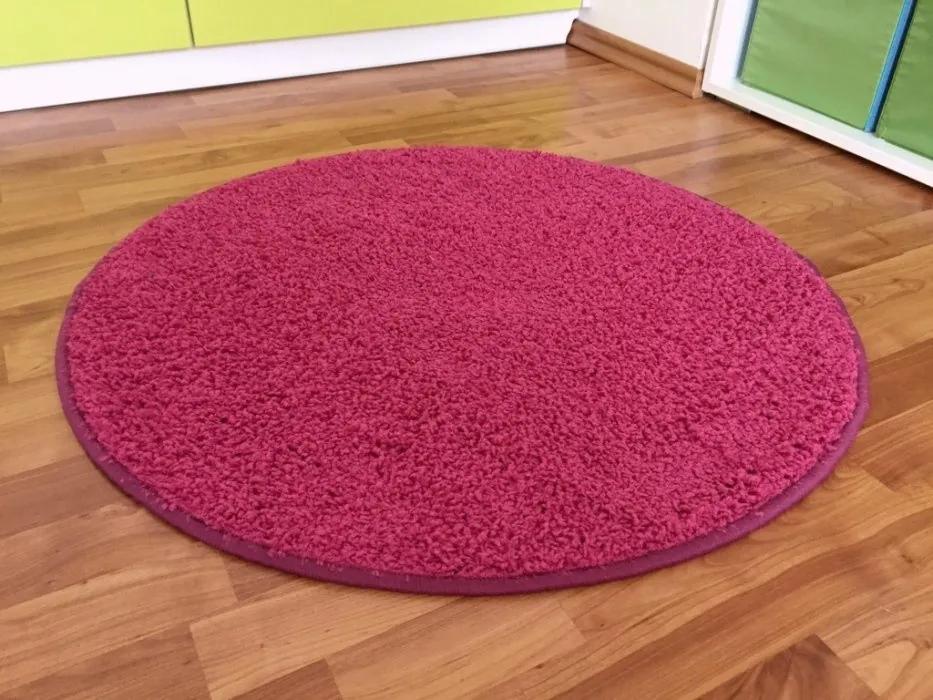 Vopi koberce Kusový koberec Color shaggy růžový kruh - 300x300 (průměr) kruh cm