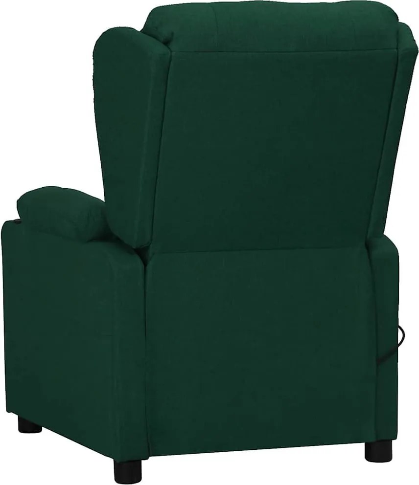 Elektrické masážní křeslo tmavě zelené textil 3098795