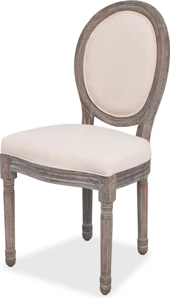 Jídelní židle 4 ks krémové textil 244088