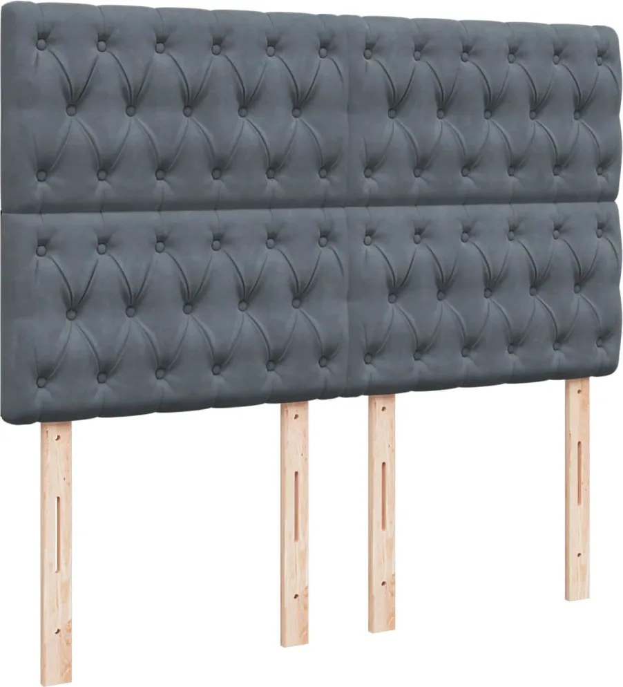 Box spring postel s matrací tmavě šedý 140 x 190 cm samet 3293213