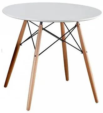 Jídelní stůl GAMIN 80, dřevo, MDF bílá
