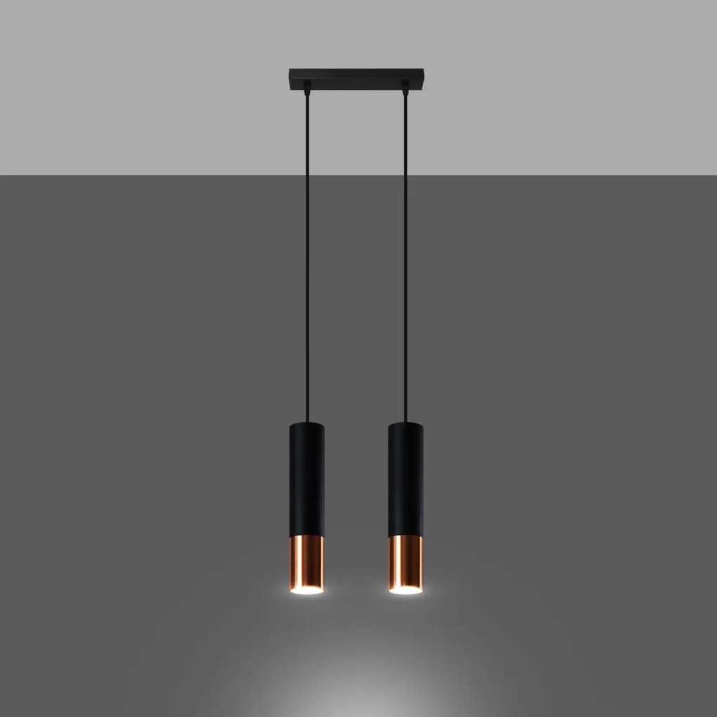 Sollux Lighting Závěsné svítidlo LOOPEZ 2 černé/měď