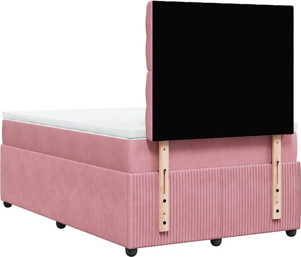 Box spring postel s matrací růžová 120 x 200 cm samet 3292321