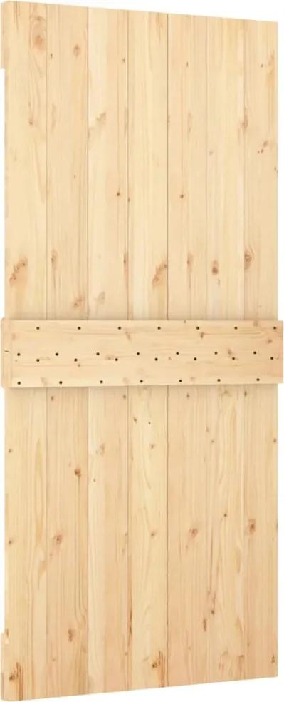 vidaXL Posuvné dveře s kováním 90 x 210 cm masivní borové dřevo [3203007]