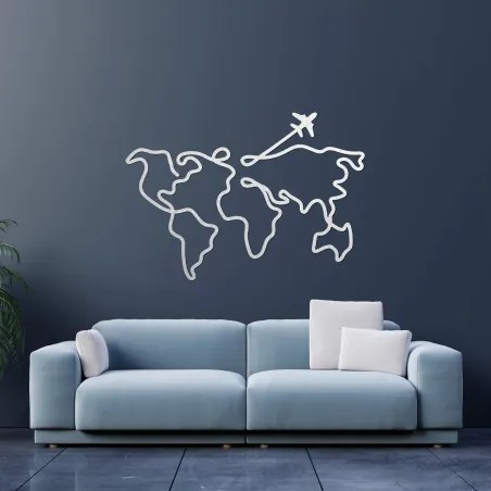 Designová dřevěná mapa světa na zeď | SENTOP PR0496