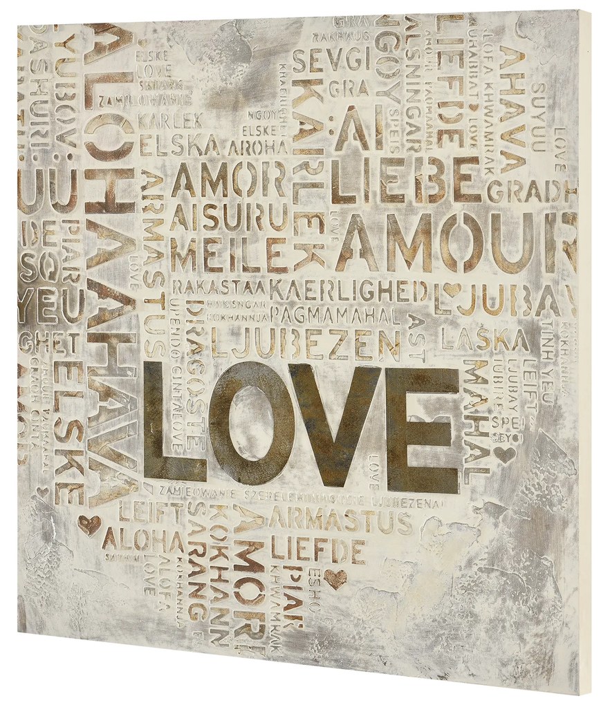 [art.work] Ručně malovaný obraz - Love - plátno napnuté na rámu - 60x60x2,8 cm