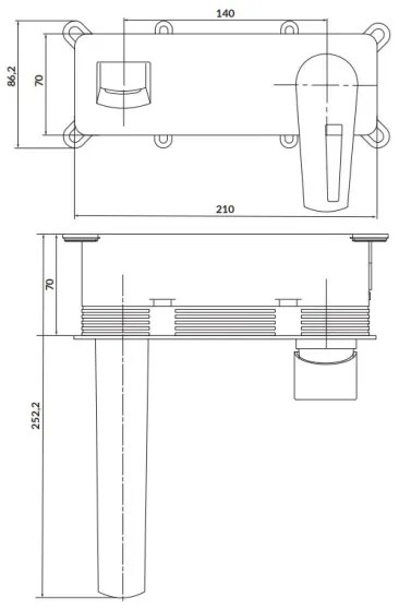 Cersanit S951-357 - Vanová baterie pro podomítkovou instalaci MILLE lesklý chrom