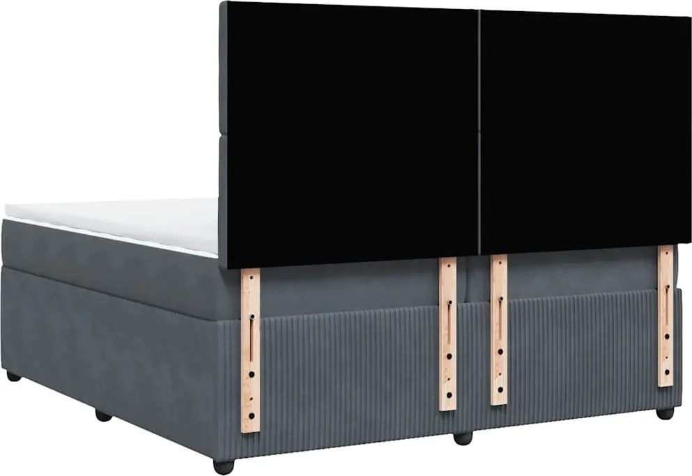 Box spring postel s matrací tmavě šedá 200x200 cm samet 3292443