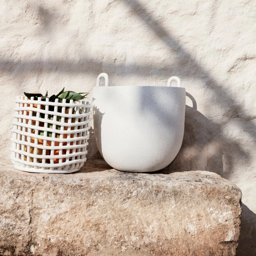 FERM LIVING Košík Ceramic Small, Off White