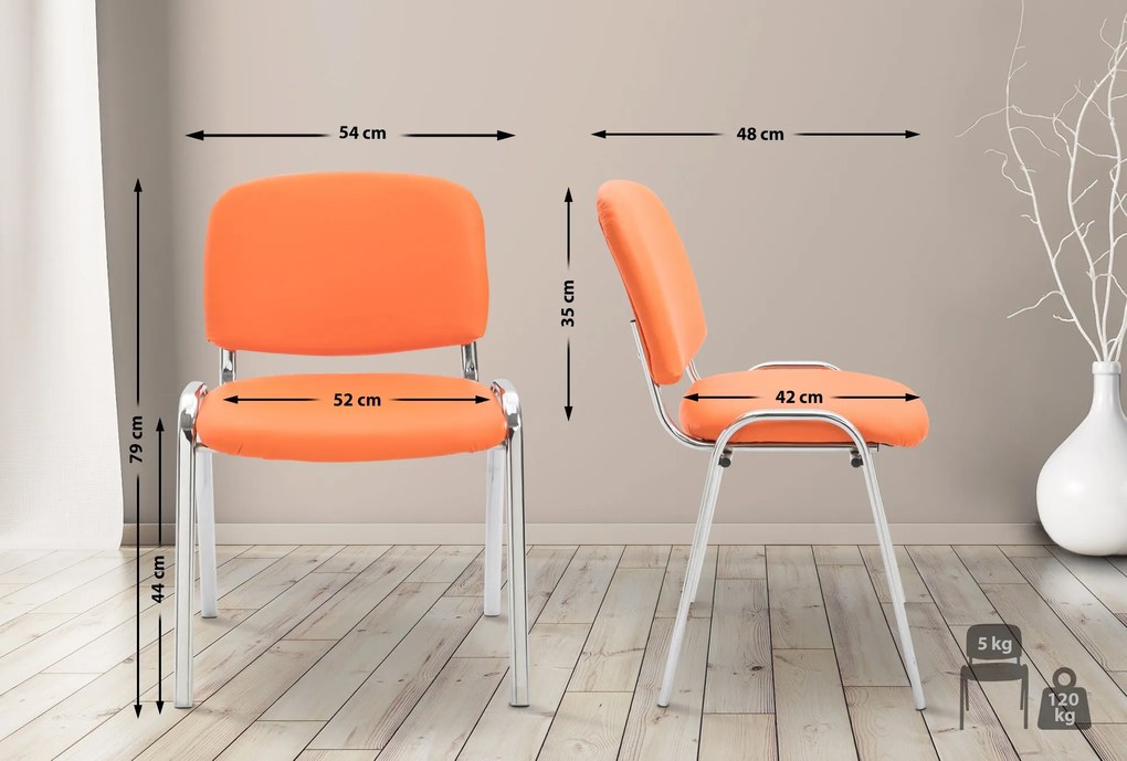 Konferenční židle Ken C umělá kůže – oranžová