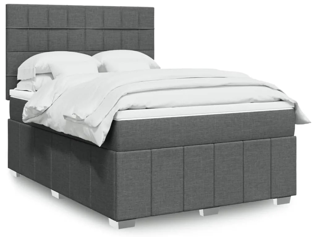 Box spring postel s matrací tmavě šedá 160x200 cm textil 3294020
