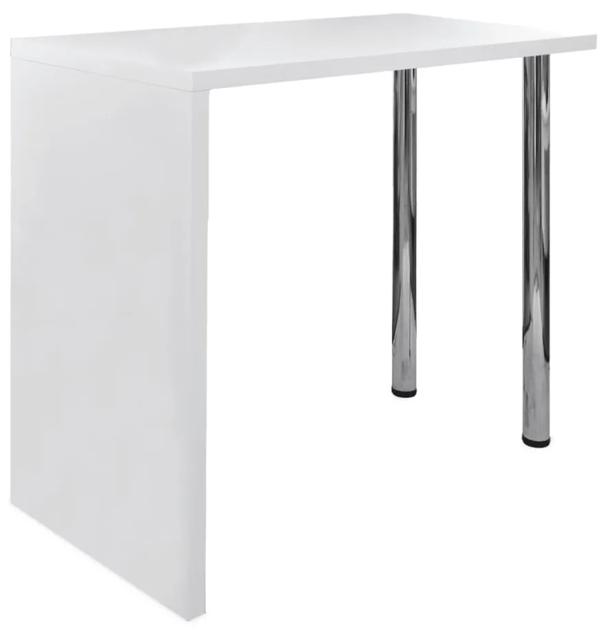 240818 vidaXL Vysoce lesklý barový jídelní stůl s 2 nohami bílý