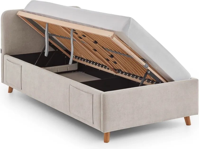 Béžová dětská postel s úložným prostorem s roštem 90x200 cm Cosy – Meise Möbel