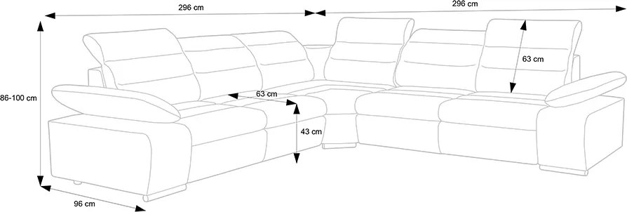 Sedací souprava KORFU I | 296x296 | rozkládací, bez úložného prostoru | VÝBĚR TKANIN