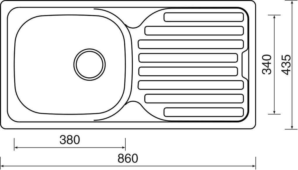 Nerezový dřez Sinks CLASSIC 860 V matný
