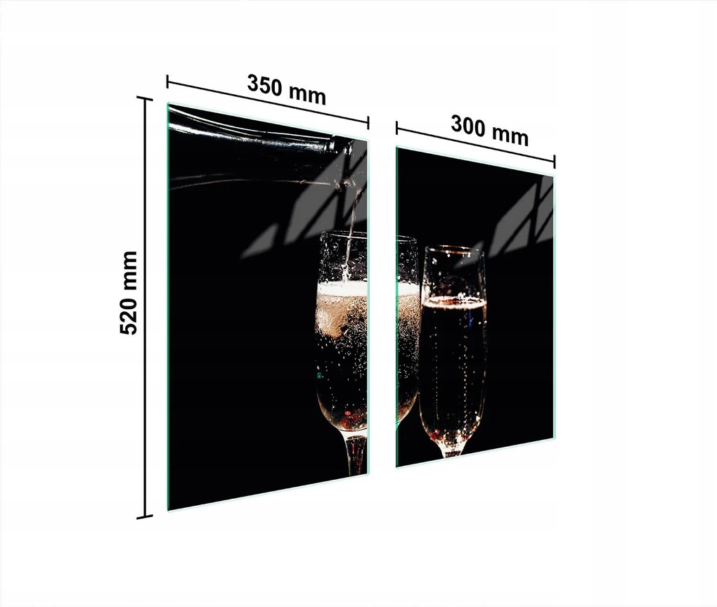 Skleněná Ochranná Deska Do Kuchyně 65x52 Víno