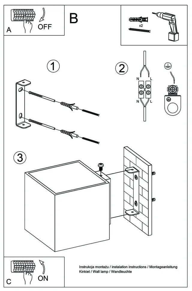 Dřevěné nástěnné svítidlo Sollux Geo