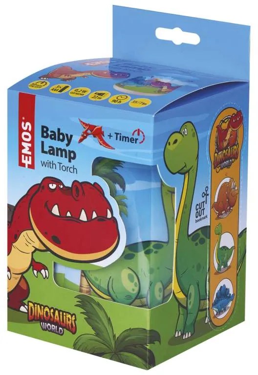 Dětská LED lampa se svítilnou Dino na baterie  - EMOS - LED lampičky a svítilny