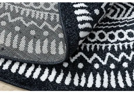 Dywany Luszczow Kulatý koberec FUN Napkin ubrousek - černý Rozměr koberce: 140 cm KRUH
