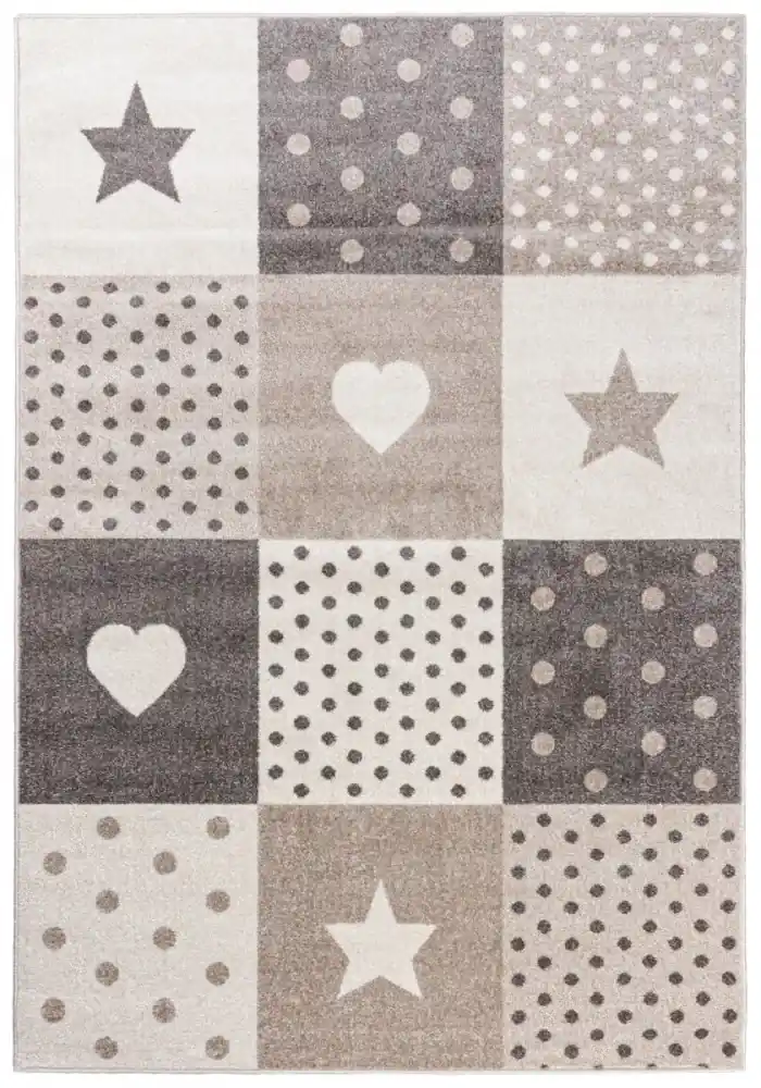 Dětský kusový koberec S puntíky béžový, Velikosti 60x110cm | Biano