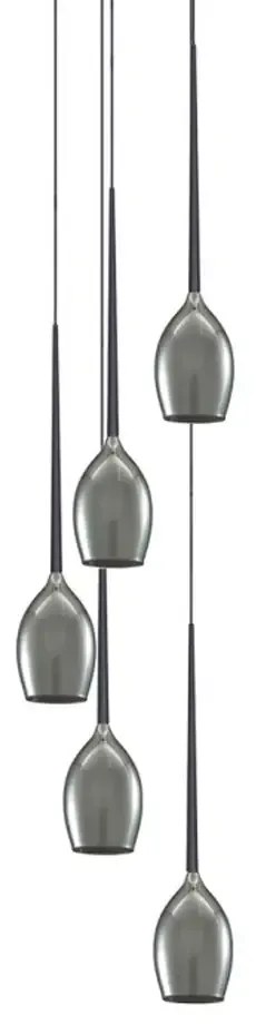 Retro lustr Izza 5 Smoky