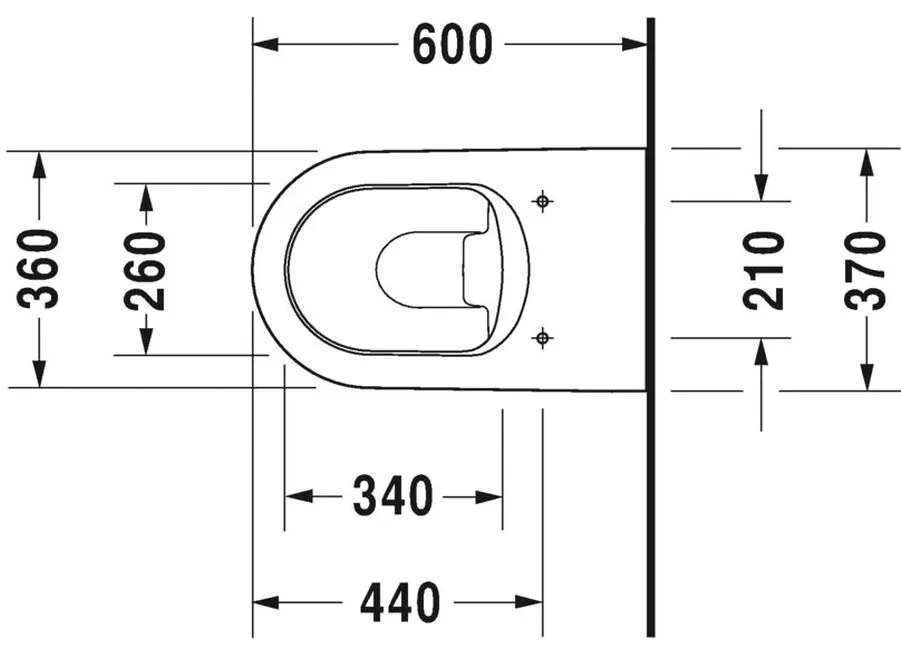 Duravit ME by Starck - stojící WC 37x60 cm s HygieneGlaze, 2169092000