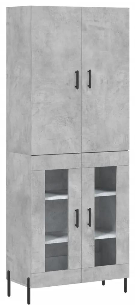 Skříň highboard betonově šedá 69,5x34x180 cm kompozitní dřevo