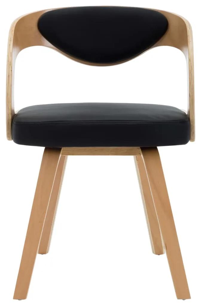Jídelní židle 4 ks černé ohýbané dřevo a umělá kůže,  278846