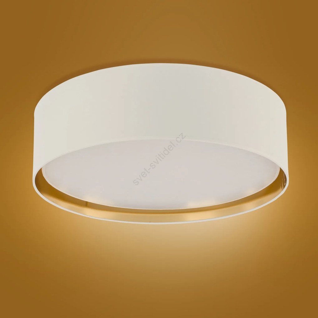 TK Lighting Stropní svítidlo BILBAO 4xE27/15W/230V pr. 60 cm bílá/zlatá TK3433