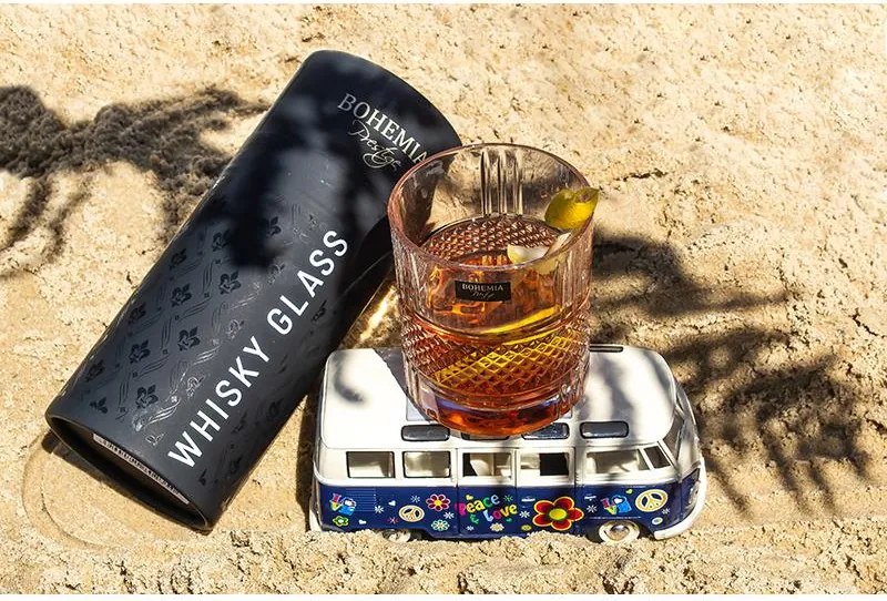 BOHEMIA PRESTIGE ELEGANTE SKLENICE NA WHISKY V TUBĚ 320ML SADA 2KS