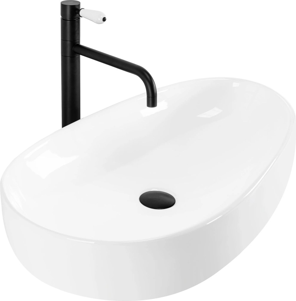 Rea Sandra, umyvadlo na desku 650x400x130 mm, bílá lesklá, REA-U8423