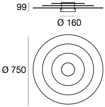 Linea Light CA097DWHMDI Joint_S, bílé stropní svítidlo, 30W LED 2700K, průměr 75cm