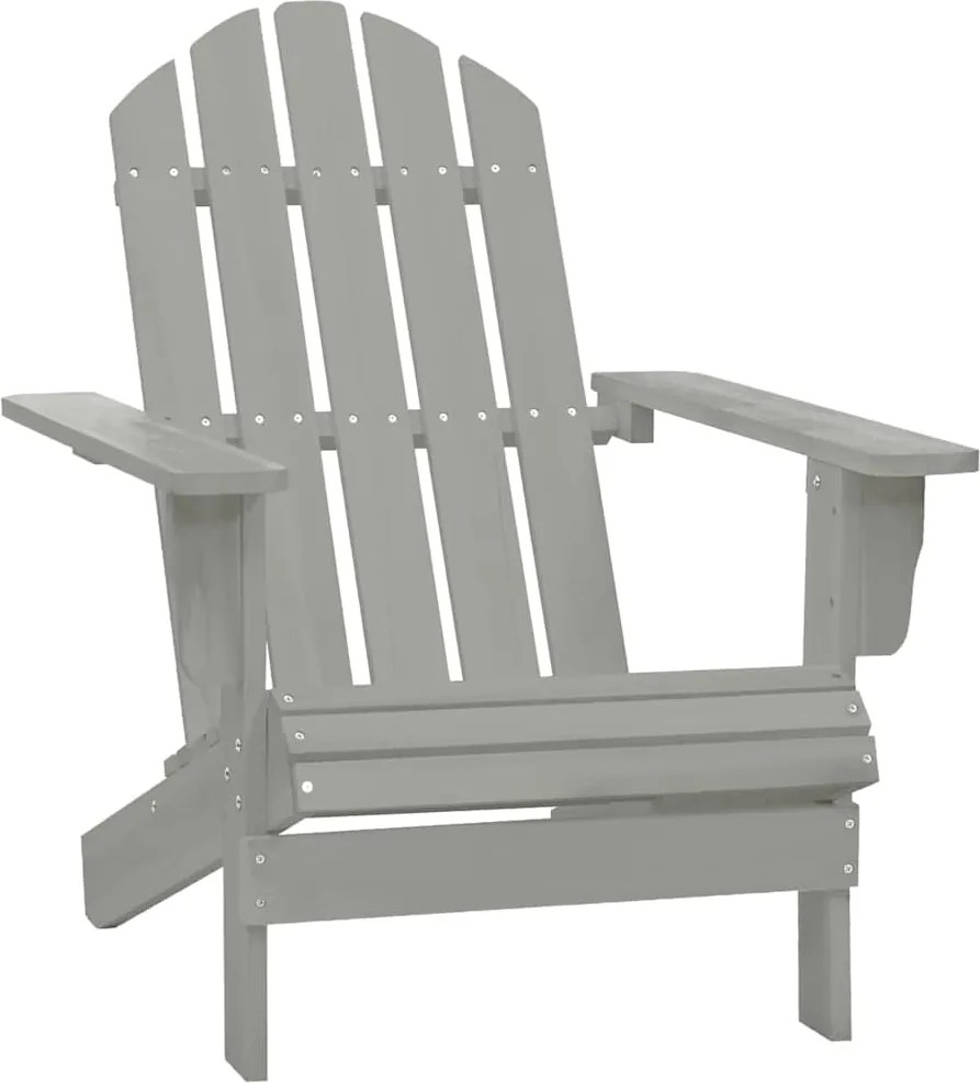 Zahradní židle Adirondack se stolkem masivní jedlové dřevo šedá 315920